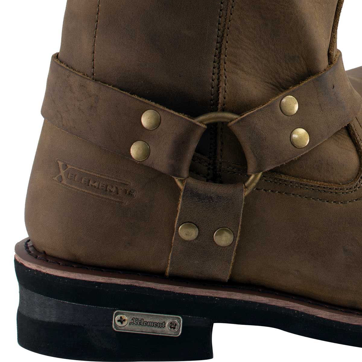 Xelement 1556 Men's 'Crazy Horse' Brown Leather Motorcycle Harness Rid ...