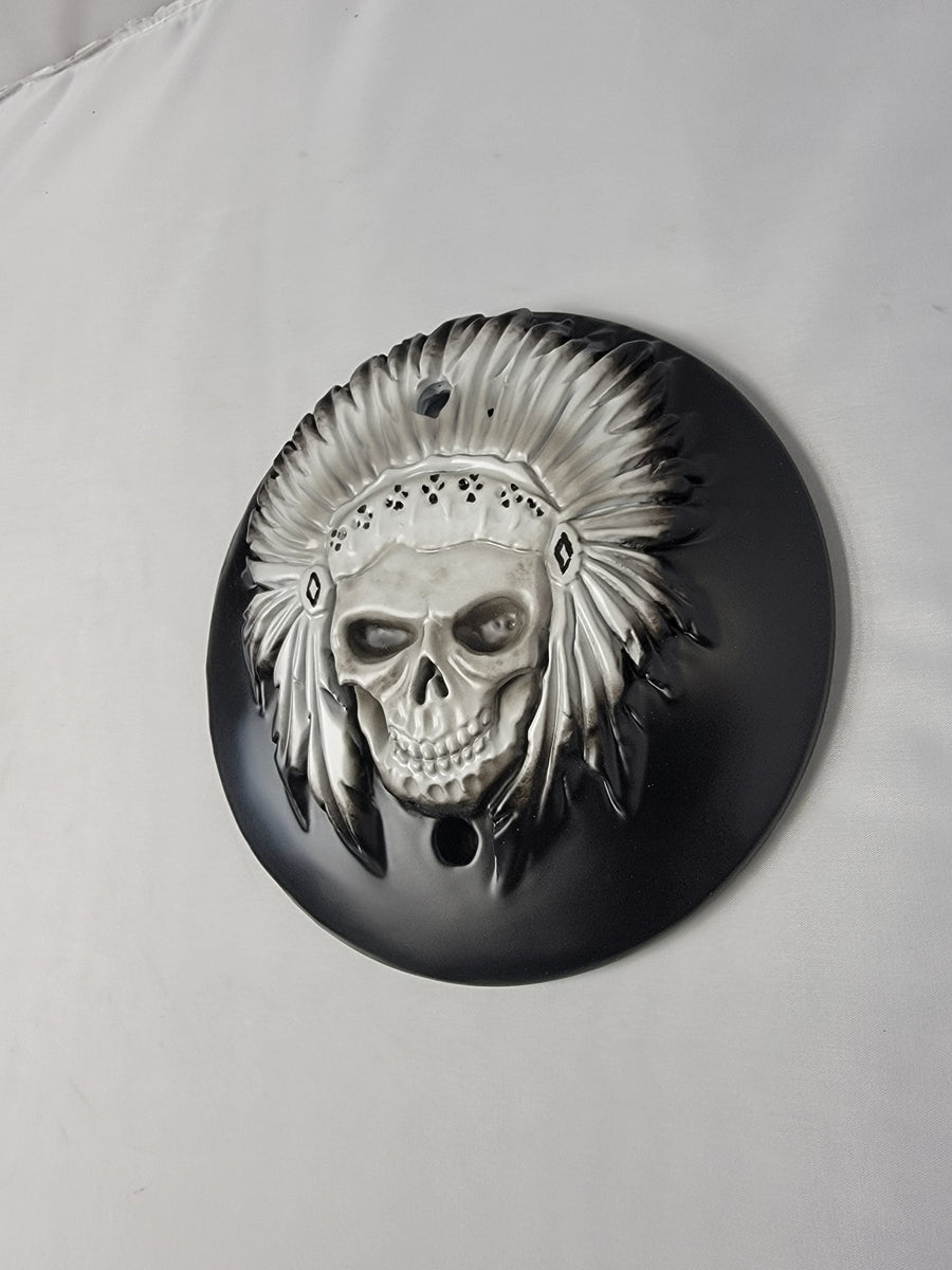 Skull warbonnet Victory/INDIAN primary Cover denim finish – Brave Wolf ...