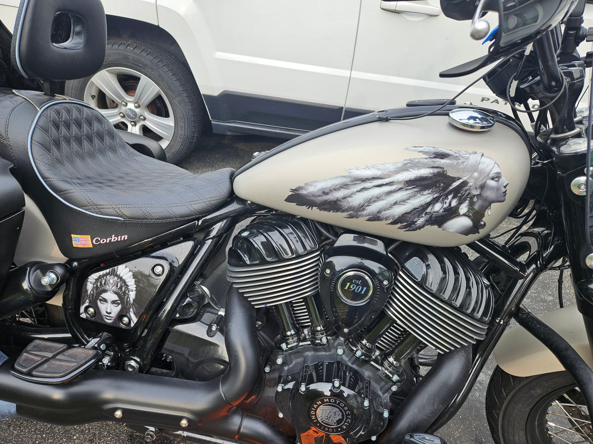 FWB 2024 - Indian Chief Side Panel Decal Set - B&W – Brave Wolf Customs