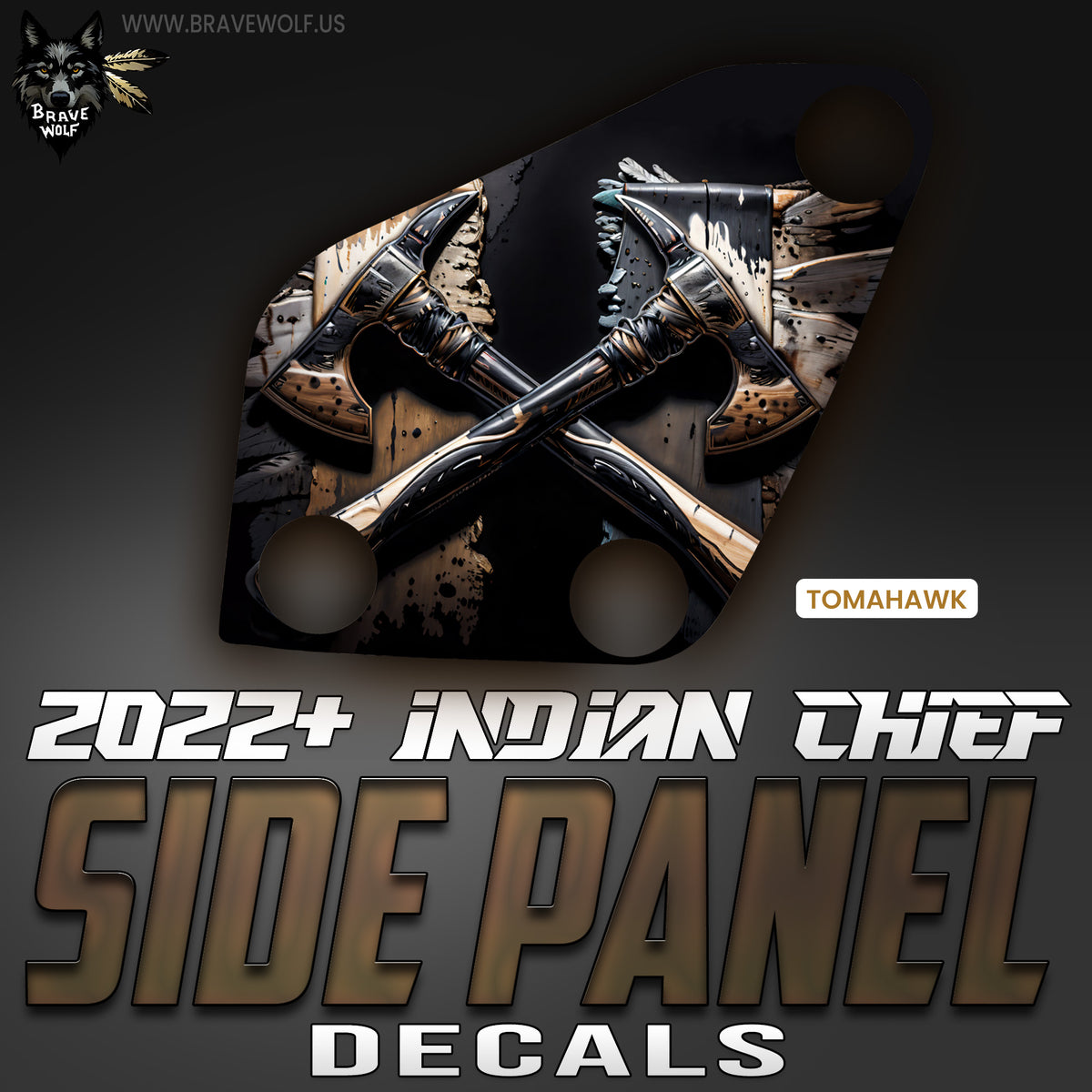 Tomahawks - Indian Chief Side Panel Decal Set - Color – Brave Wolf Customs