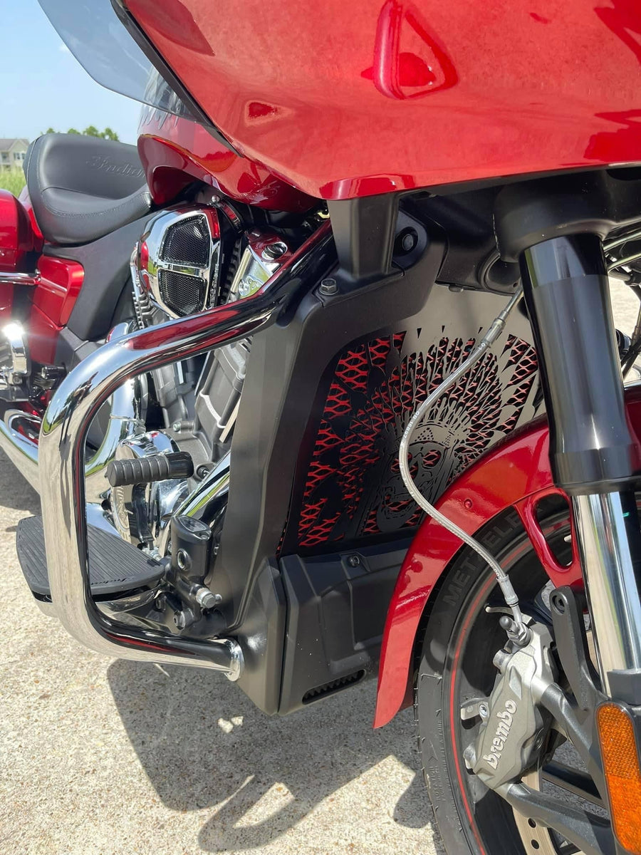 Powerplus Skull Warbonnet Black Radiator Cover with Red Screen – Brave ...