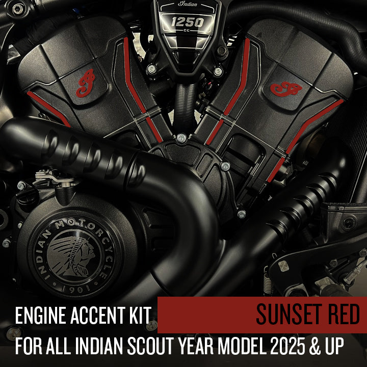 Indian Scout Engine Accent Kit (2025 and up)- Sunset Red – Brave Wolf ...