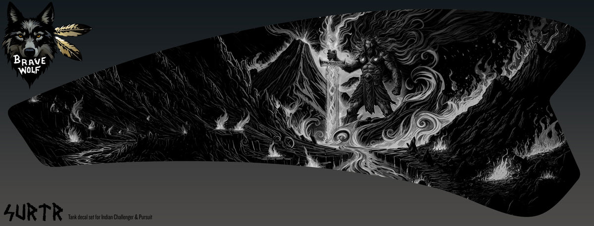 "Surtr" (B&W) Tank Decal Set for Indian Powerplus lineup – Brave Wolf ...