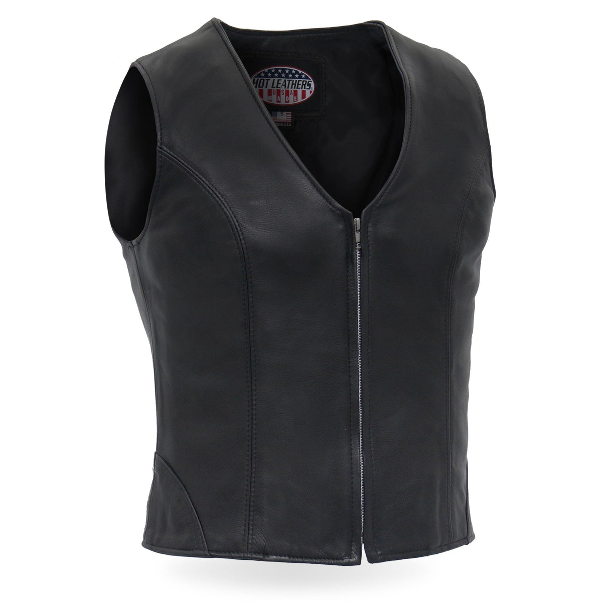 Hot Leathers VSL5003 USA Made Ladies Leather Motorcycle Biker Vest wit ...