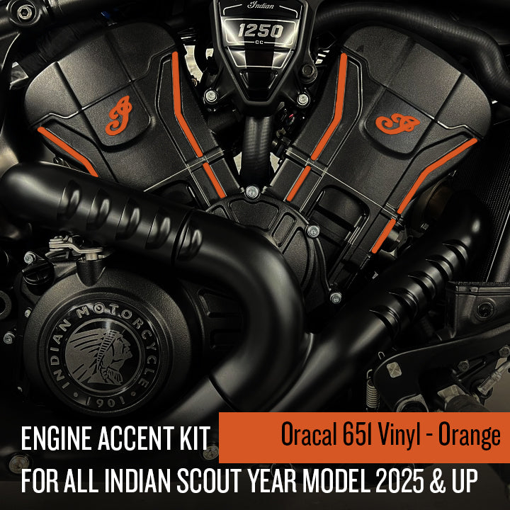 Oracal 651 Vinyl - Indian Scout Engine Accent Kit (2025 and up)- Orang ...