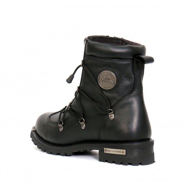 Hot Leathers Men's Black 7-Inch Leather Lace Up Boots with Zipper Clos ...