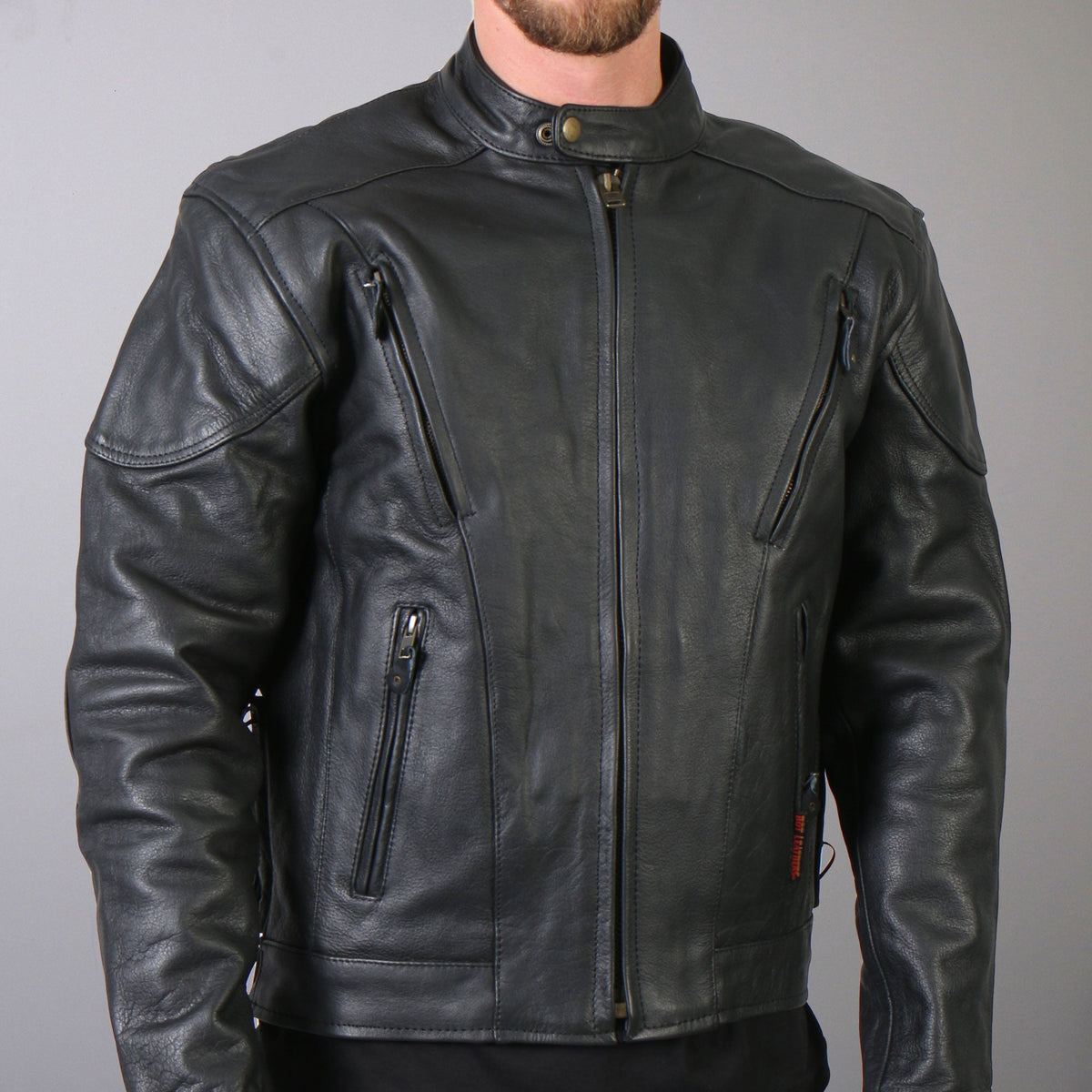 Hot Leathers JKM1010 Men's Motorcycle Vented Leather Biker Jacket ...