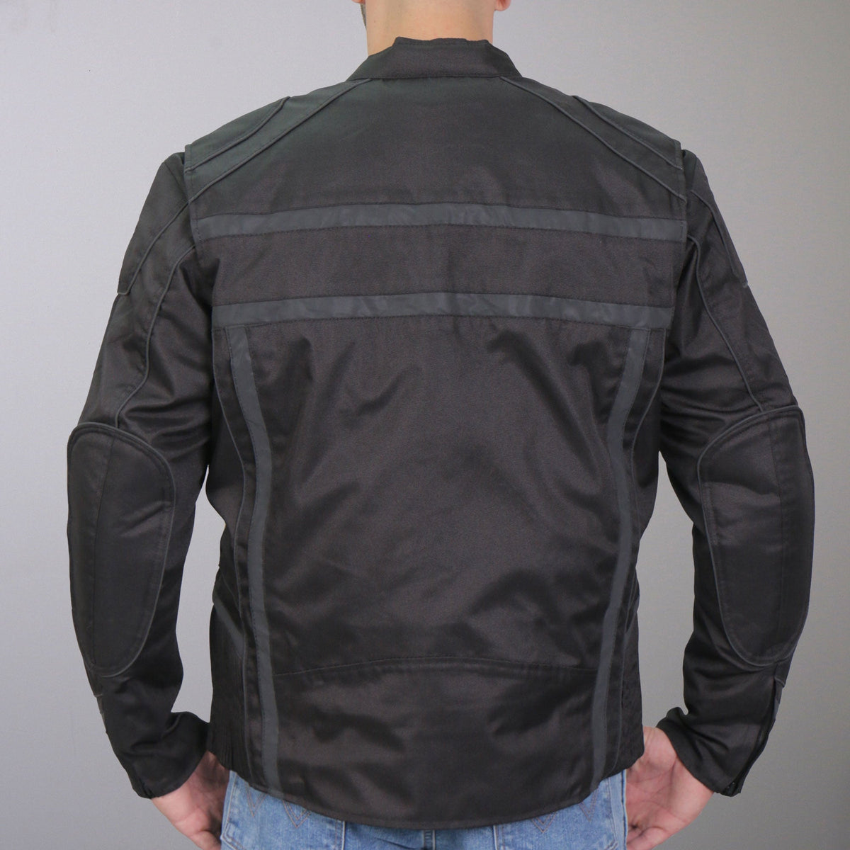 Hot Leathers JKM1023 Men’s Black Biker High Visibility Nylon Motorcycl ...