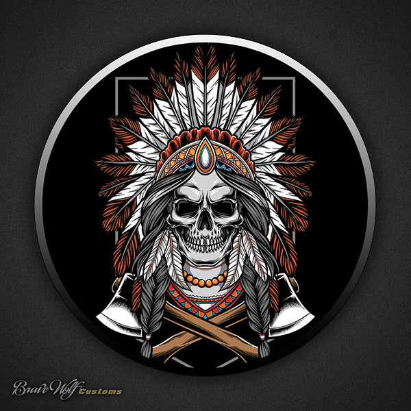 SKULL WARBONNET X HATCHET - 5 Inch Decal – Brave Wolf Customs