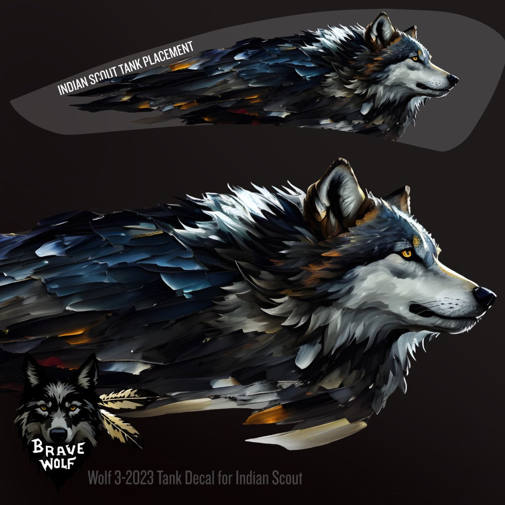 Wolf 3-2023 - Indian Scout Tank Decal-Color – Brave Wolf Customs
